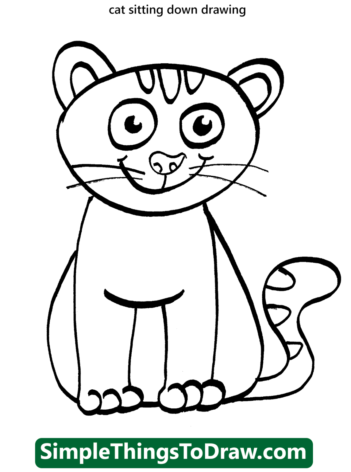 Cat Sitting Drawing Easy - 20 Simple Sitting Cat Drawing Ideas - Simple ...