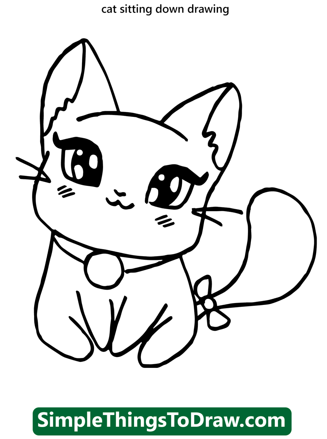 Cat Sitting Drawing Easy - 20 Simple Sitting Cat Drawing Ideas - Simple ...