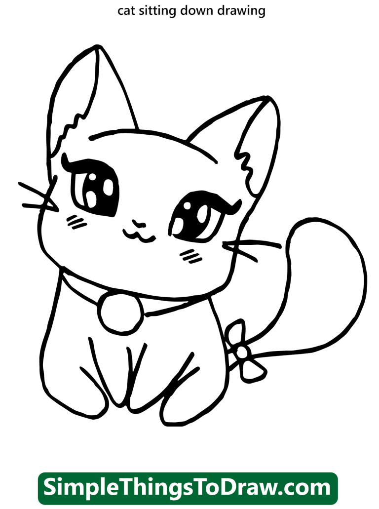 Cat Sitting Drawing Easy - 20 Simple Sitting Cat Drawing Ideas - Simple ...