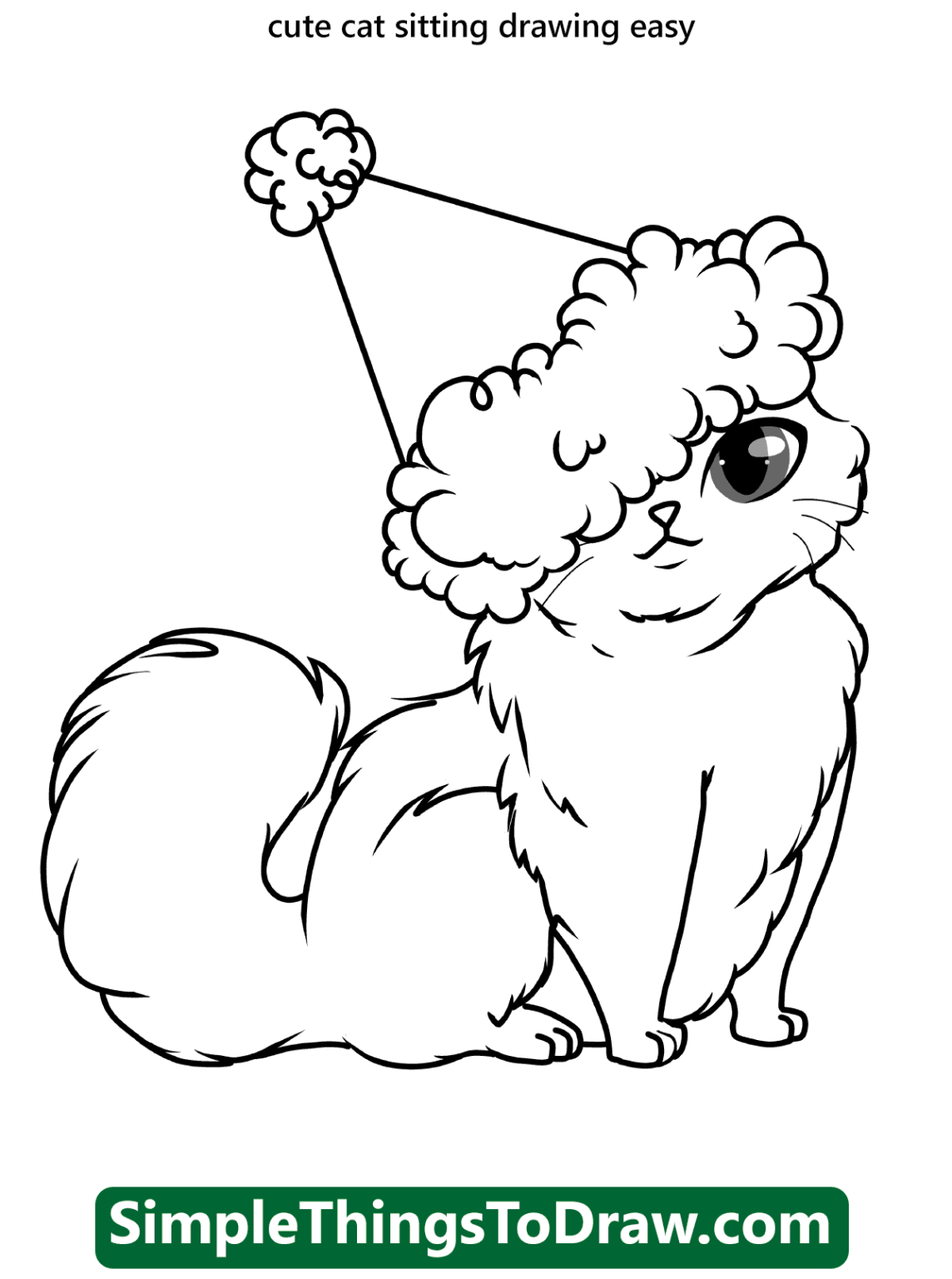 Cat Sitting Drawing Easy - 20 Simple Sitting Cat Drawing Ideas - Simple ...