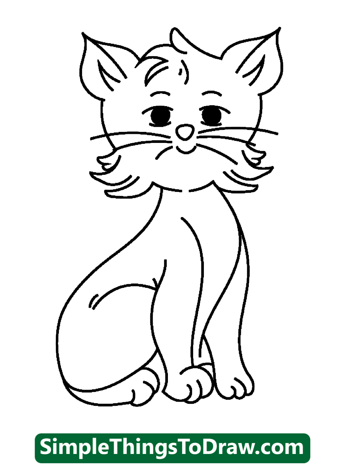 Cat Sitting Side View Drawing (6 ideas) - Simple Things To Draw