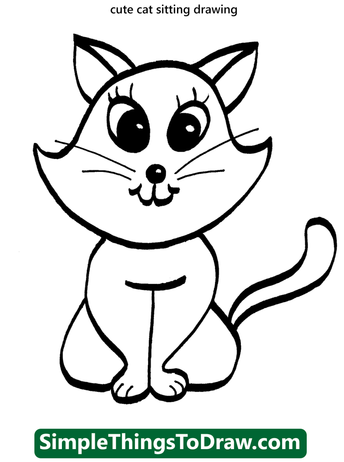 Cat Sitting Drawing Easy - 20 Simple Sitting Cat Drawing Ideas - Simple ...