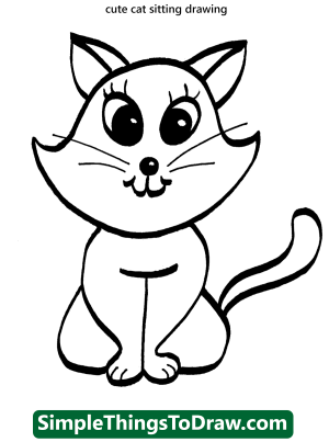 Cat Sitting Drawing Easy - 20 Simple Sitting Cat Drawing Ideas - Simple ...
