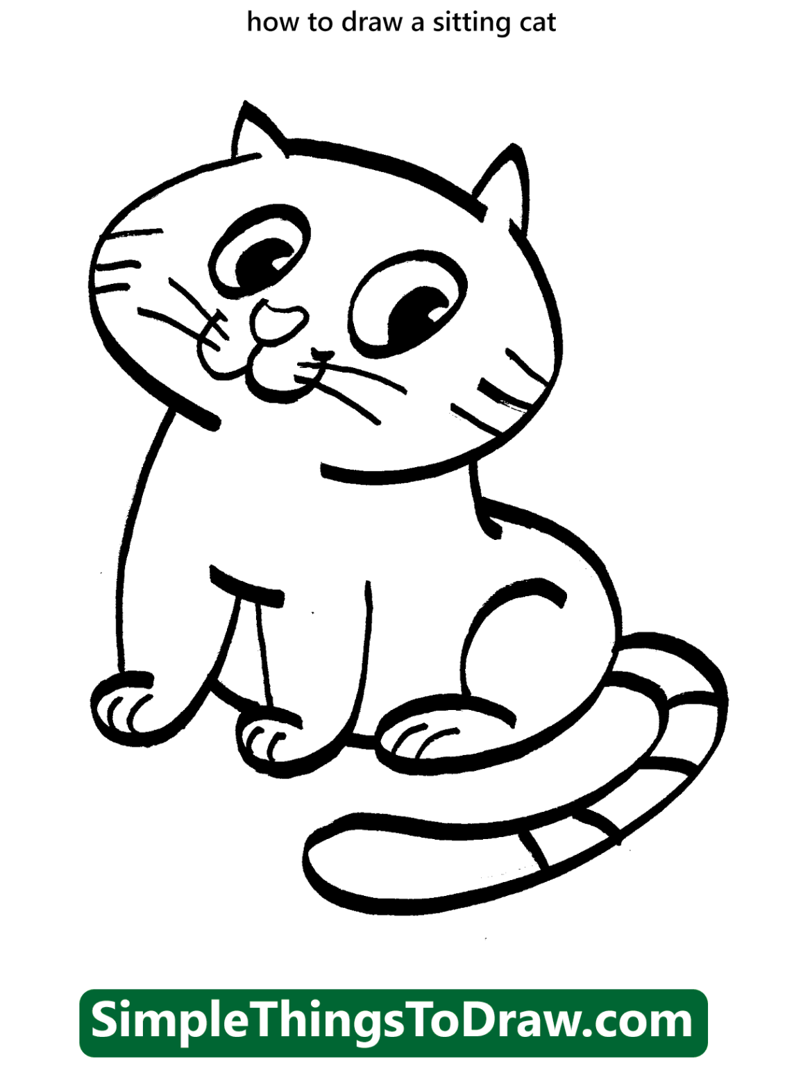 Cat Sitting Drawing Easy - 20 Simple Sitting Cat Drawing Ideas - Simple ...