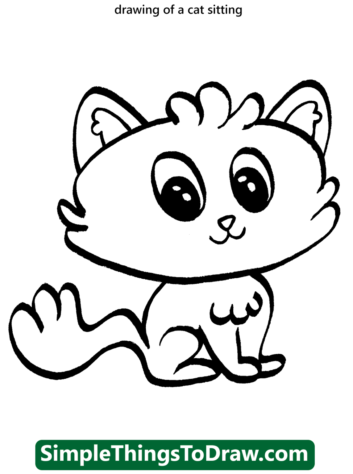 Cat Sitting Drawing Easy - 20 Simple Sitting Cat Drawing Ideas - Simple ...