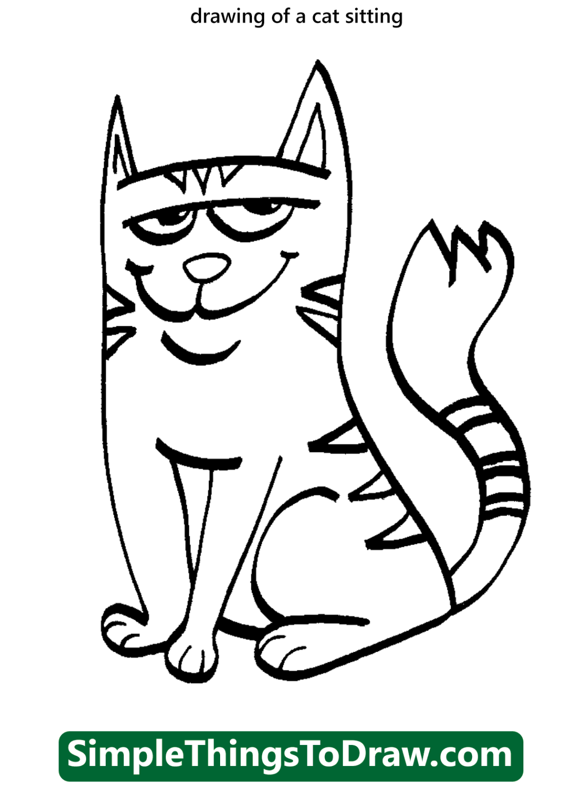Cat Sitting Drawing Easy - 20 Simple Sitting Cat Drawing Ideas - Simple ...