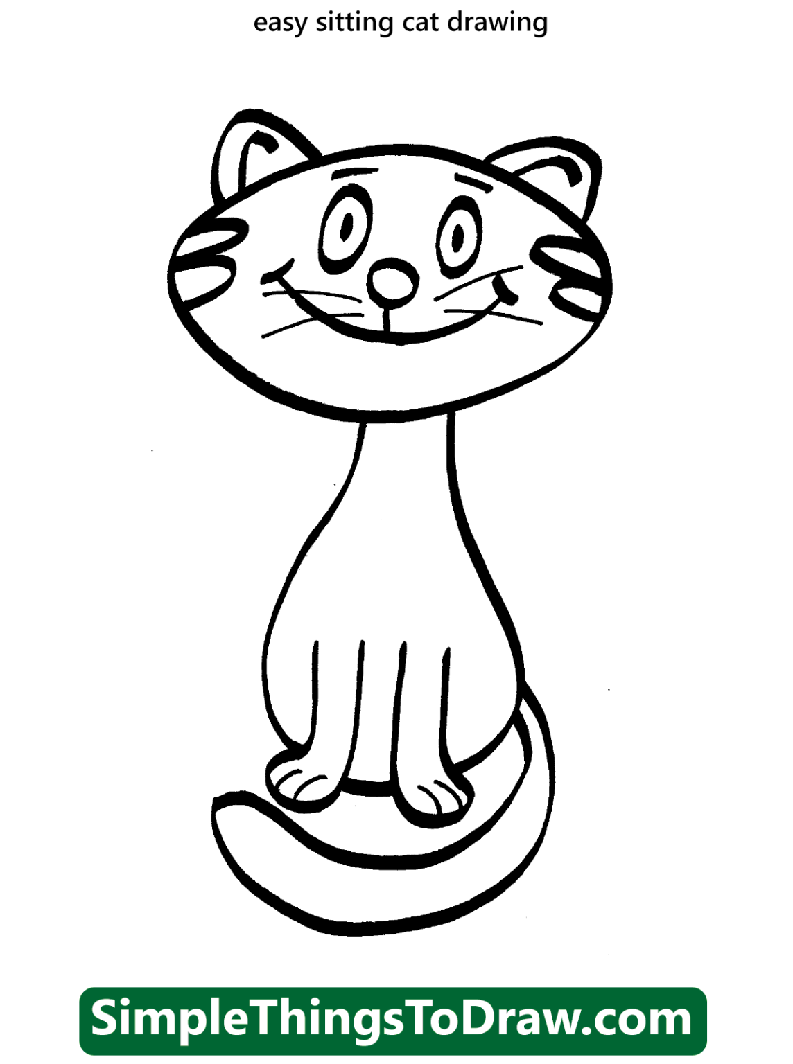 Cat Sitting Drawing Easy - 20 Simple Sitting Cat Drawing Ideas - Simple ...