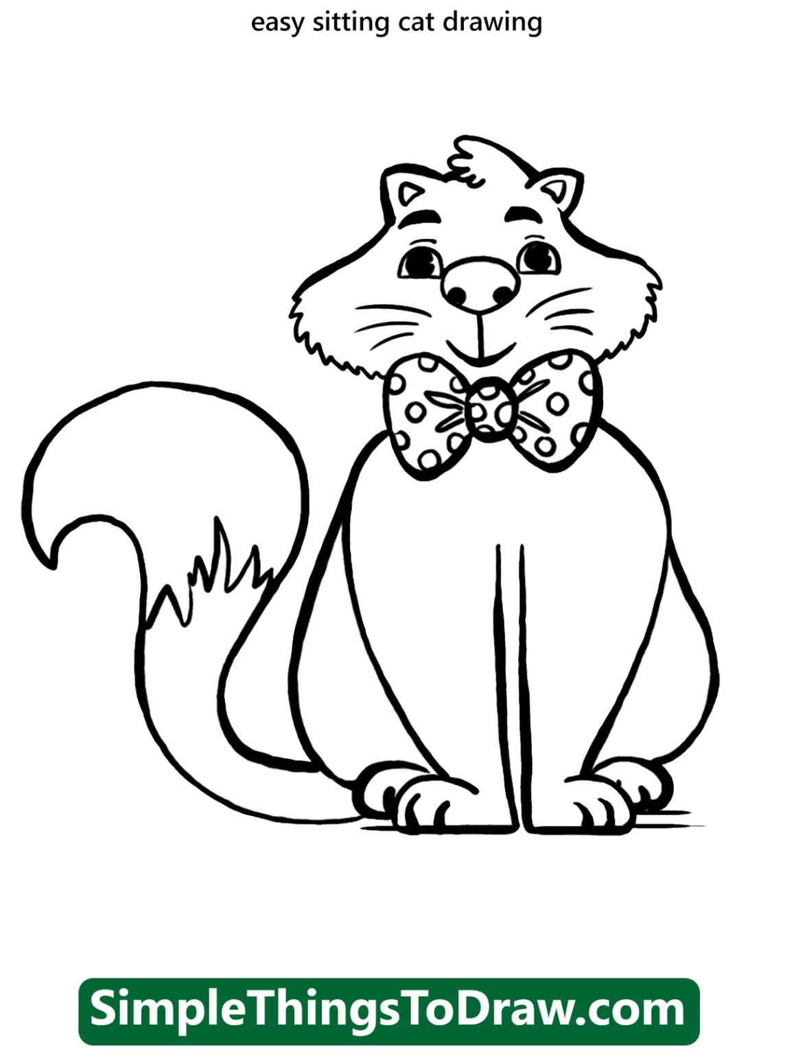 Cat Sitting Drawing Easy - 20 Simple Sitting Cat Drawing Ideas - Simple ...