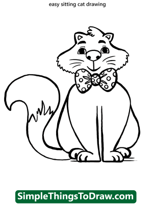 Cat Sitting Drawing Easy - 20 Simple Sitting Cat Drawing Ideas - Simple ...