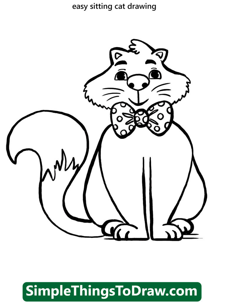 Cat Sitting Drawing Easy - 20 Simple Sitting Cat Drawing Ideas - Simple ...