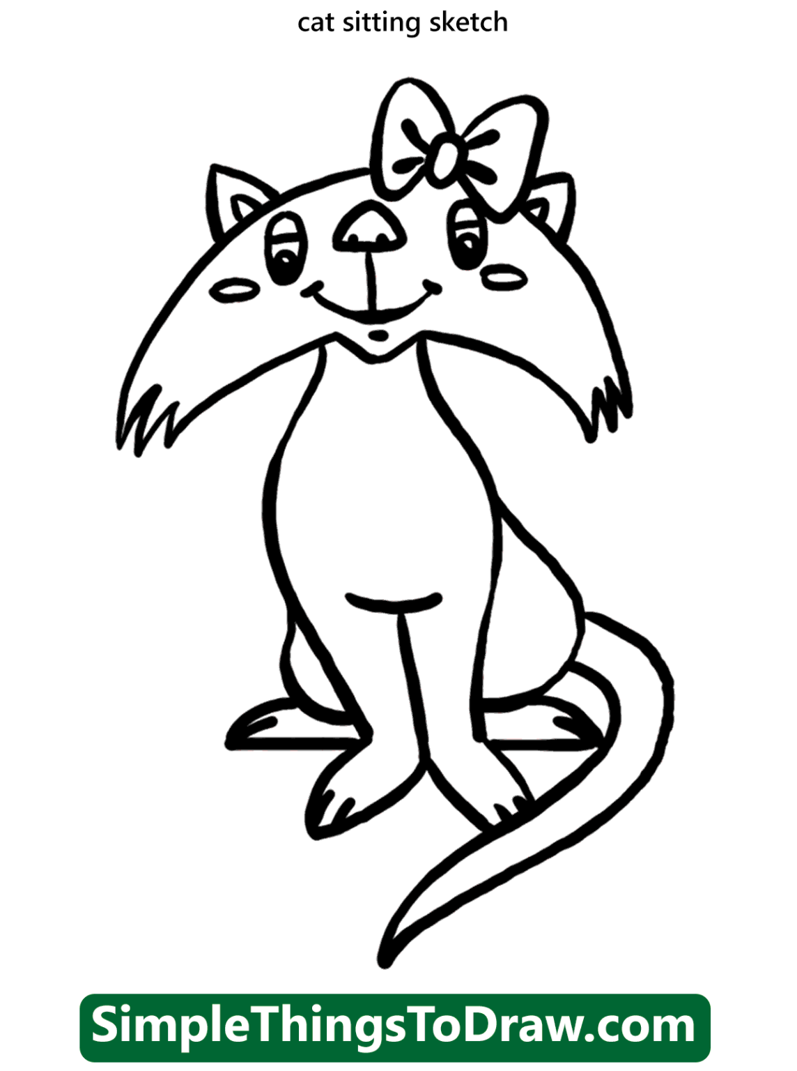 Cat Sitting Drawing Easy - 20 Simple Sitting Cat Drawing Ideas - Simple ...