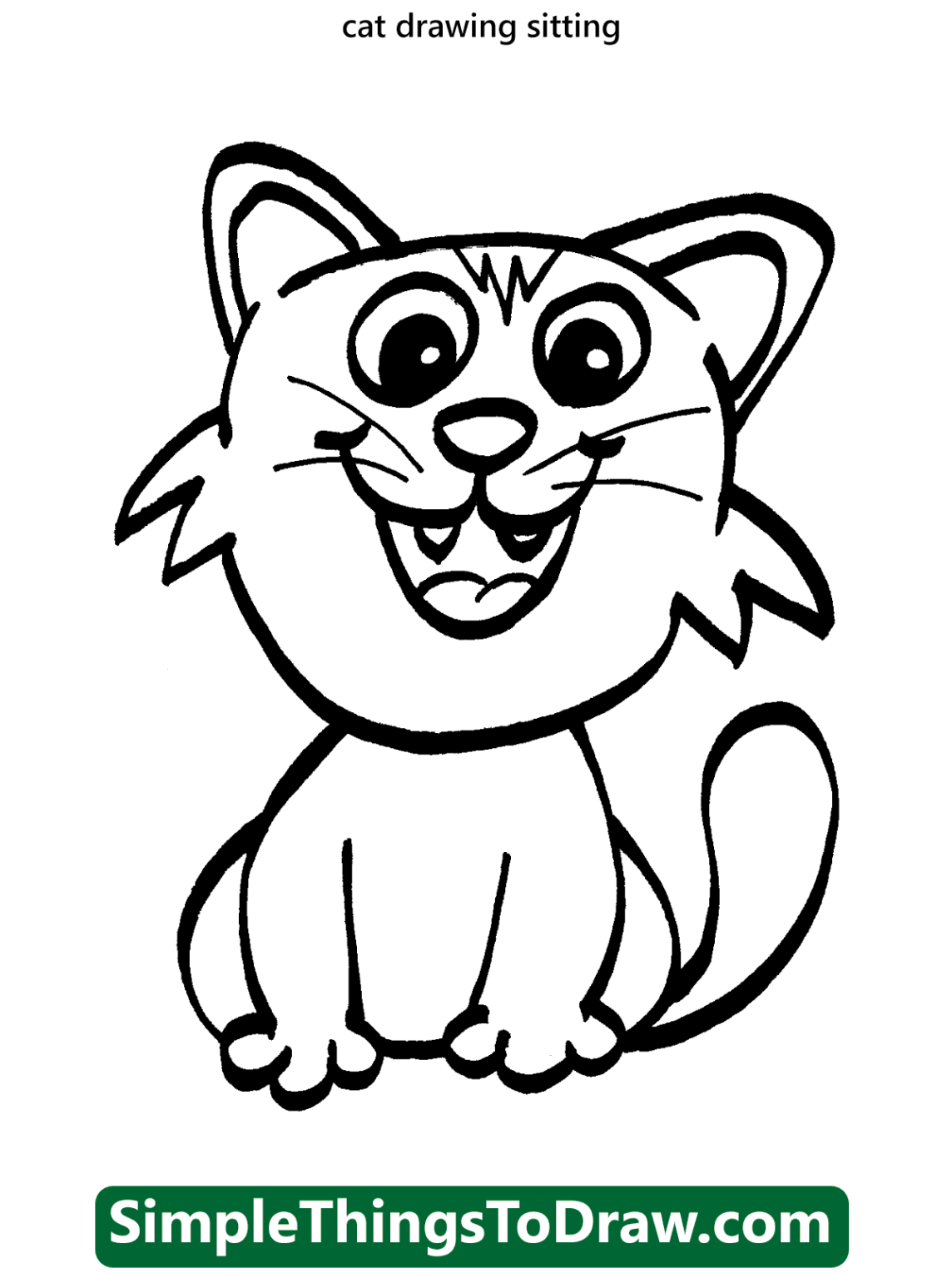 Cat Sitting Drawing Easy - 20 Simple Sitting Cat Drawing Ideas - Simple ...
